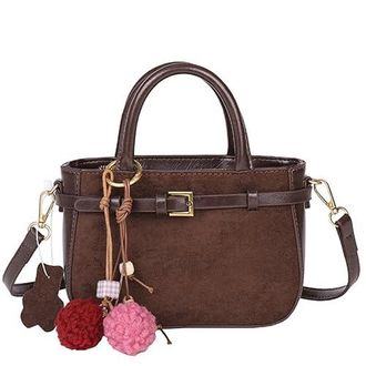 Generic Sac &agrave; main en faux daim avec bandouli&egrave;re r&eacute;glable, sac crois&eacute; r&eacute;tro, sac bucket pour femmes, pour le travail, voyage