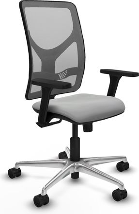 Piqueras y Crespo Schreibtischstuhl, Grau, Rollen, mit 3D-Armlehnen, h&ouml;henverstellbare Lendenwirbelst&uuml;tze, ausgestattet mit 3 Positionen und Schneideschaum, Grau/Hellgr