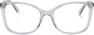 Gucci Sonnenbrille mit transparentem Gestell - Blau