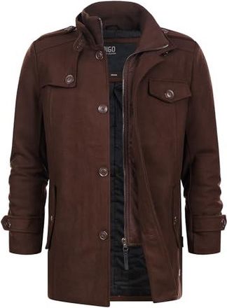 Indicode Hommes Brandon Coat | Manteau court &agrave; col montant Demitasse M