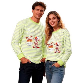 Generic T-shirt &agrave; rayures pour homme et femme - Motif clown de Cologne - Avec armoiries - Rouge et blanc - Ray&eacute; - T-shirt &agrave; manches longues - T-shirt &agrave; rayure