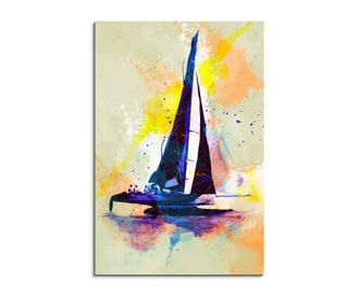 Paul Sinus Art Katamaran I 90x60cm Wandbild SPORTBILD Aquarell Art tolle Farben von Paul Sinus