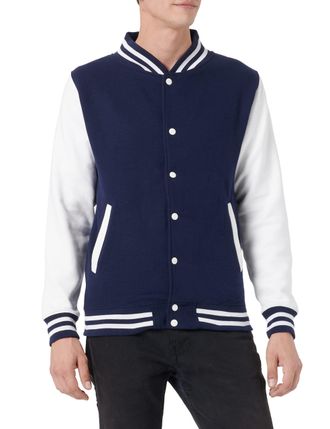 JUST HOODS BY AWDIS College Jacke Varsity Jacket, Oxford Marineblau/Wei&szlig;, XXL