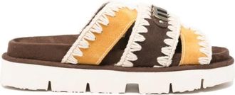Mou Femme, Chaussures, Multicolore, Taille: 39 EU Sandales &agrave; Plaque Logo et Bordure en Crochet Bio