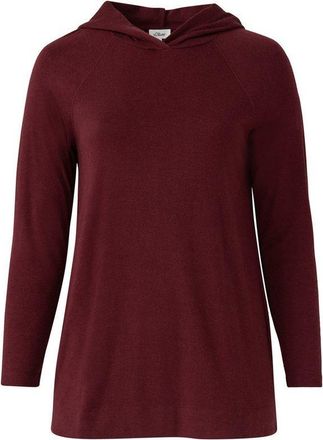 s.Oliver Langarmshirt T-Shirt Meliertes Longsleeve aus Stretchjersey mit Kapuze