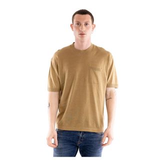 Paolo Pecora Rundhals-T-Shirt aus Leinen-Baumwolle - - Tops - Herren - Braun - M