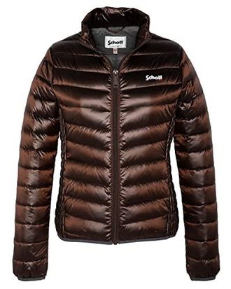 Schott NYC Mixte Bakershw DOUDOUNE LEGERE FEMME GARNIE PLUME SCHOTT, Chocolat, S EU