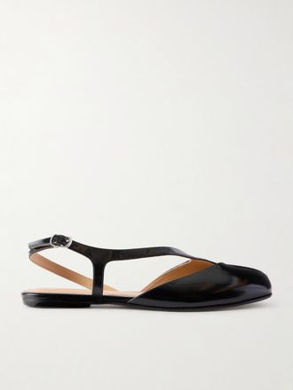Maison Margiela Tabi Flache Slingback-schuhe Mit Geteilter Kappe Aus Leder - Schwarz