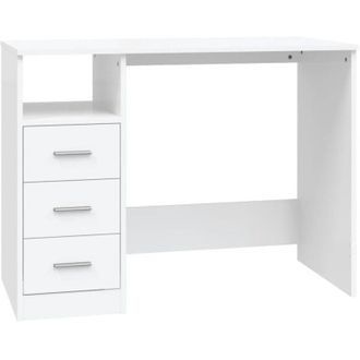 vidaXL Vidaxl - Schreibtisch mit Schubladen Wei&szlig; 102x50x76 cm Holzwerkstoff