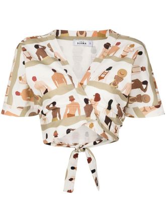 Amir Slama chemise à imprimé nageur - Tons neutres