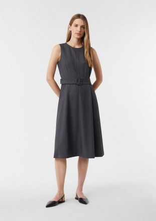 Comma Midikleid Kleid Ärmelloses Businesskleid mit Gürtel
