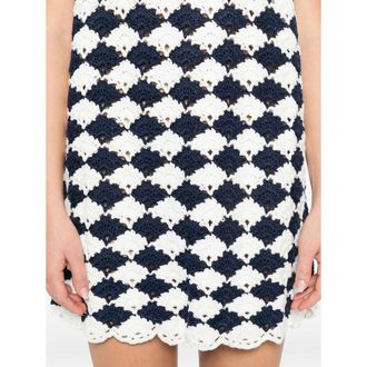 Farm Rio Diamond-Patterned Knit Tank Top - Blue