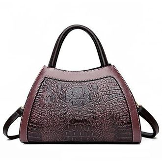 Generic Sac &agrave; main crocodile pour femme, sac &agrave; main tendance avec poign&eacute;e sur le dessus, sac &agrave; bandouli&egrave;re moyen pour femme, violet, Medium