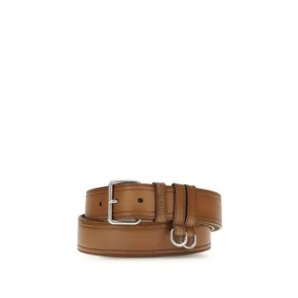 Miu Miu Calf Leather with Contrasting Stitching Belt - Brown