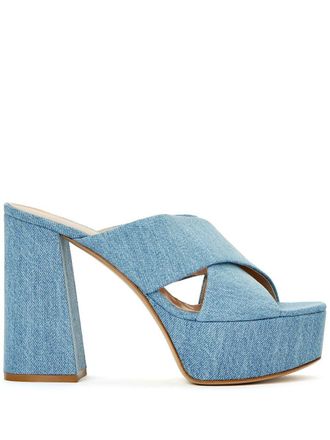 Gianvito Rossi Sheridan Pantoletten im Jeans-Look - Blau