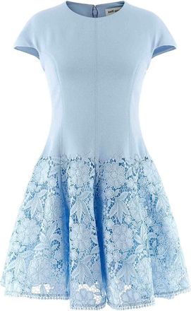 Self Portrait Robe Au Genou - Bleu Clair