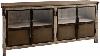 Massivmoebel24 Sideboard Mango 180x40x90 braun lackiert HEAVY INDUSTRY 250