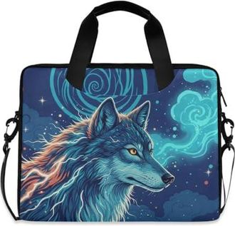 Alaza Sac pour ordinateur portable de 40,6 à 15,6 pouces, sacoche pour ordinateur portable pour femme, homme, étudiant, travail, voyage, bandoulière, Wolf I