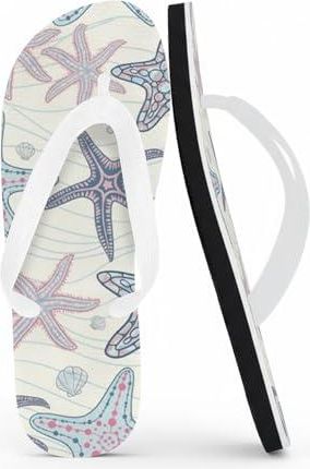 Generic Tongs d&eacute;coratives en forme d&eacute;toile de mer pour homme et femme - Sandales &agrave; semelle plate - Cadeaux amusants pour femme, soeur, &Eacute;toiles bleues et rouge