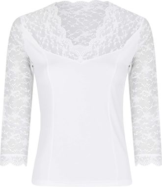 Nina Von C. Silver Edition - Spitzenshirt 3/4 Arm (38 Wei&szlig;)