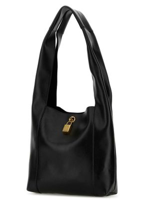 Saint Laurent Womens Black Leather Tanger Shopping Bag Nero. Borse A Mano