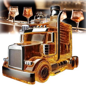Generic LKW-Whisky-Dekanter, 375 ml Vintage Semi Truck Whiskyflasche, lustige Auto-Faje-Flasche mit Autoform mit Stopper f&uuml;r Papa Model D