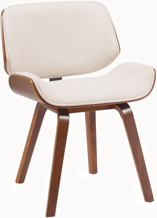 Clp Esszimmerstuhl Beverley Stoffbezug, Polsterstuhl aus Holz, K&uuml;chenstuhl mit R&uuml;ckenlehne, Sessel gepolstert, Farbe:walnuss/Creme