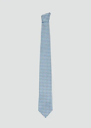 Mango Cravate 100 % soie imprim&eacute; fleurs bleu ciel - Homme - Taille unique - MANGO MAN