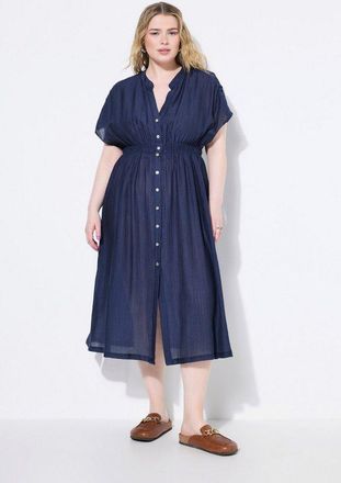 STUDIO UNTOLD Midikleid Maxikleid A-Line Struktur Knopfleiste