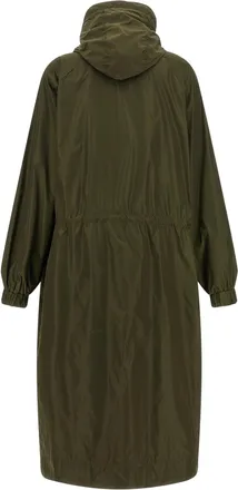 Ganni Recycled Nylon Windbreaker Coat - Olive Green
