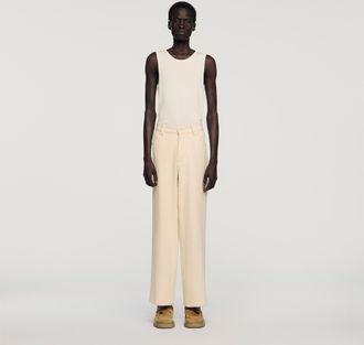 Sandro Pantalon large en coton