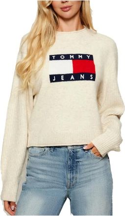 Tommy Jeans Damen, Strickwaren, Weiß, MGröße