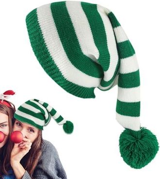 Generic Bonnet de No&euml;l en tricot, bonnet de P&egrave;re No&euml;l pour homme - Confortable Bonnet en tricot color&eacute; au design festif pour accessoires de temps froid ext&eacute;ri