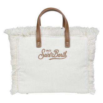 MC2 Saint Barth Mini sac Vanity en velours c&ocirc;tel&eacute; - Femme - Sacs - Beige - Taille: ONE Size