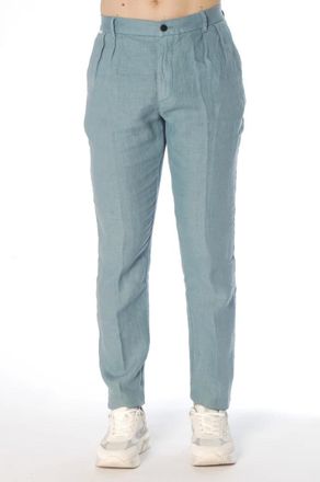04651/ Homme, Pantalons, Bleu, Taille: S Pantalone in lino