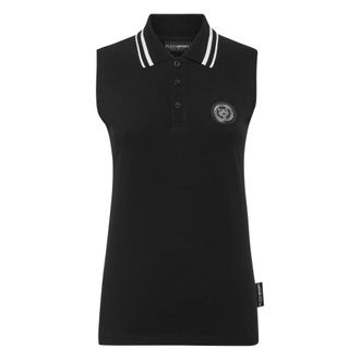 Plein Sport Femme, Tops, Noir, Taille: 36 FR Polo Statement