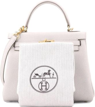 Herm&egrave;s Kelly Handbag Light Togo with Gold Hardware 25 satchel - Nude