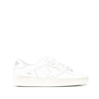 Golden Goose Femme, Chaussures, Blanc, Taille: 36 EU Baskets en Cuir Blanc avec &Eacute;toile