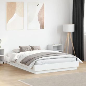 vidaXL Vidaxl - Cadre de lit blanc 140x190 cm - Bois ding&eacute;nierie - Lattes en contreplaqu&eacute; - Assemblage requis pour lit simple - vidaXL445462