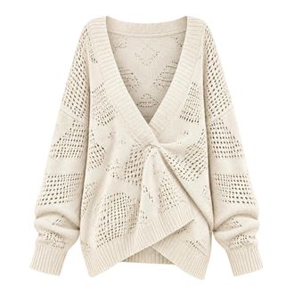Akep Pullover aus Baumwolle & Kaschmir mit V-Ausschnitt - - Knitwear - Damen - Beige - S