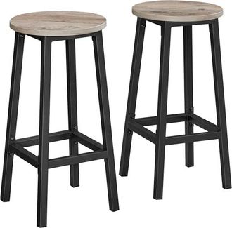 Vasagle Tabourets de Bar, Lot de 2, Chaises, Si&egrave;ge Haut, Cadre M&eacute;tallique, Montage Facile, Hauteur 65 cm, Repose-pieds, pour Cuisine, Salon, Salle &agrave; Manger, G