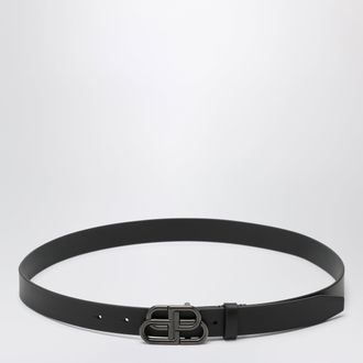 Balenciaga Schmaler BB-G&uuml;rtel aus Kalbsleder in Schwarz