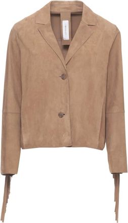 Bully Femme, Vestes, Brun, Taille: 46 FR Leather Vestes