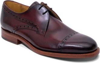 Barker Wye Chaussures richelieu en cuir Oxford faites &agrave; la main pour homme - &Eacute;l&eacute;gance intemporelle et savoir-faire sup&eacute;rieur, Bordeaux bross&eacute; &agrave; la main, 43.5