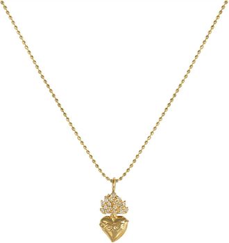 And...Paris Sautoir Dessa Ex-Voto Coeur Diamants Or Jaune