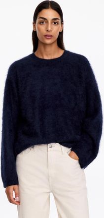 Arket Pullover Aus Geb&uuml;rstetem Kaschmir -Blau