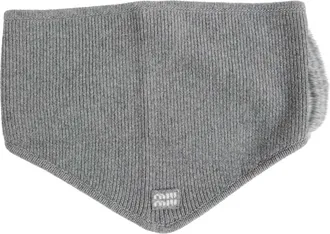 Miu Miu Logo Patch Knitted Scarft