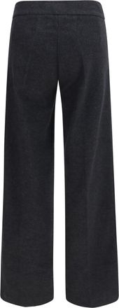 Avenue Montaigne Wide-Leg Cotton-Blend Trousers - Charcoal