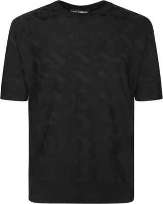 Dolce & Gabbana Homme, Pulls, Noir, Taille: M Pull en soie &agrave; col rond