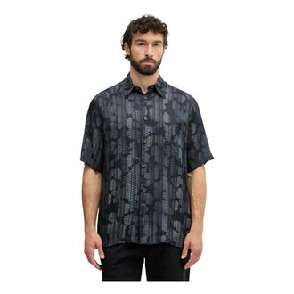 A|X Armani Exchange Bedrucktes Viskose-Freizeithemd - - Shirts - Herren - Blau - M